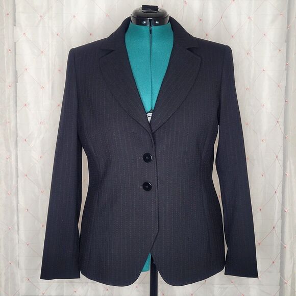 Santorelli | Jackets & Coats | Santorelli Kristina Black Pinstriped ...